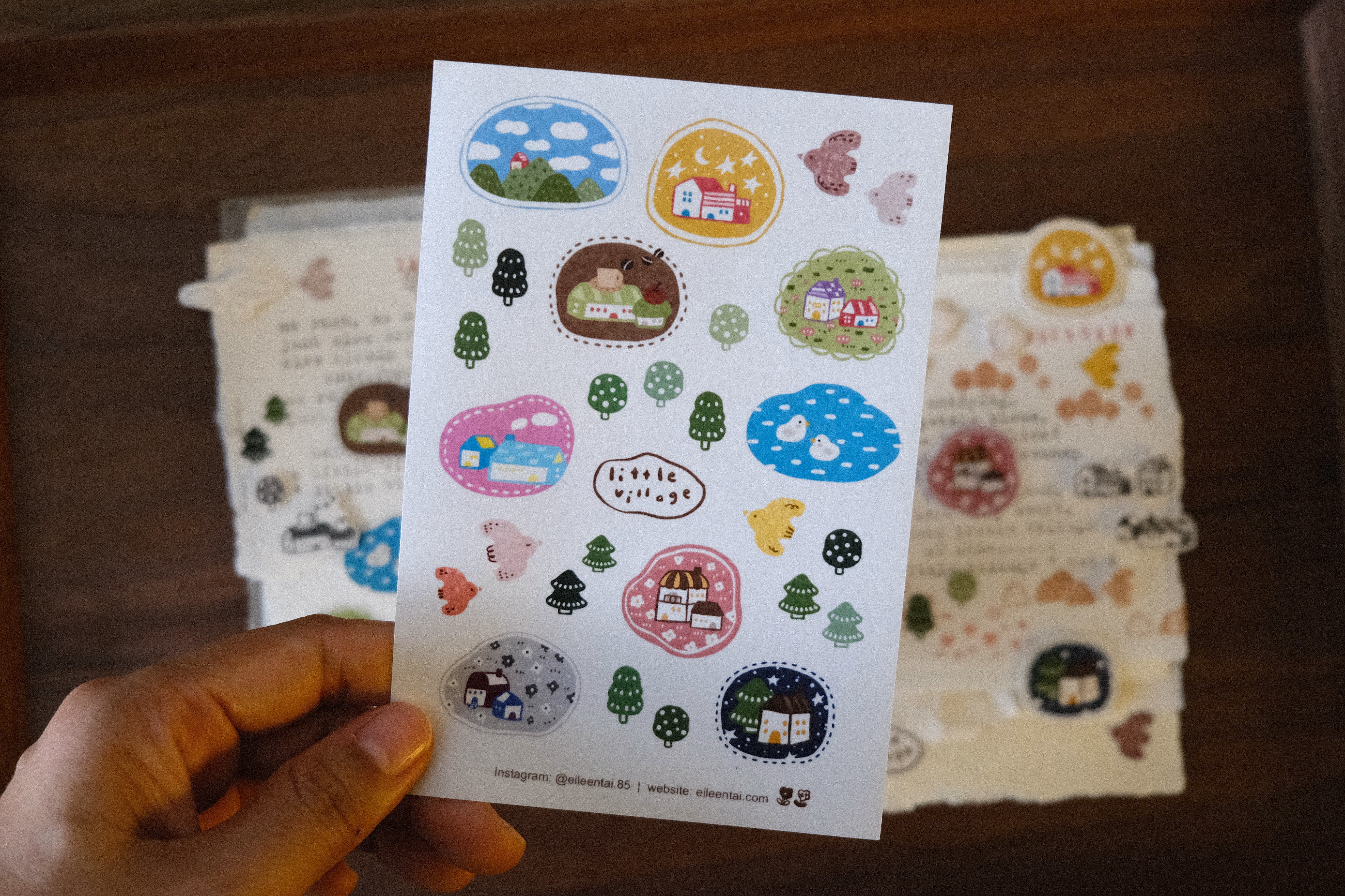 Eileen Tai Little Village Sticker Sheet – Pinky Elephant