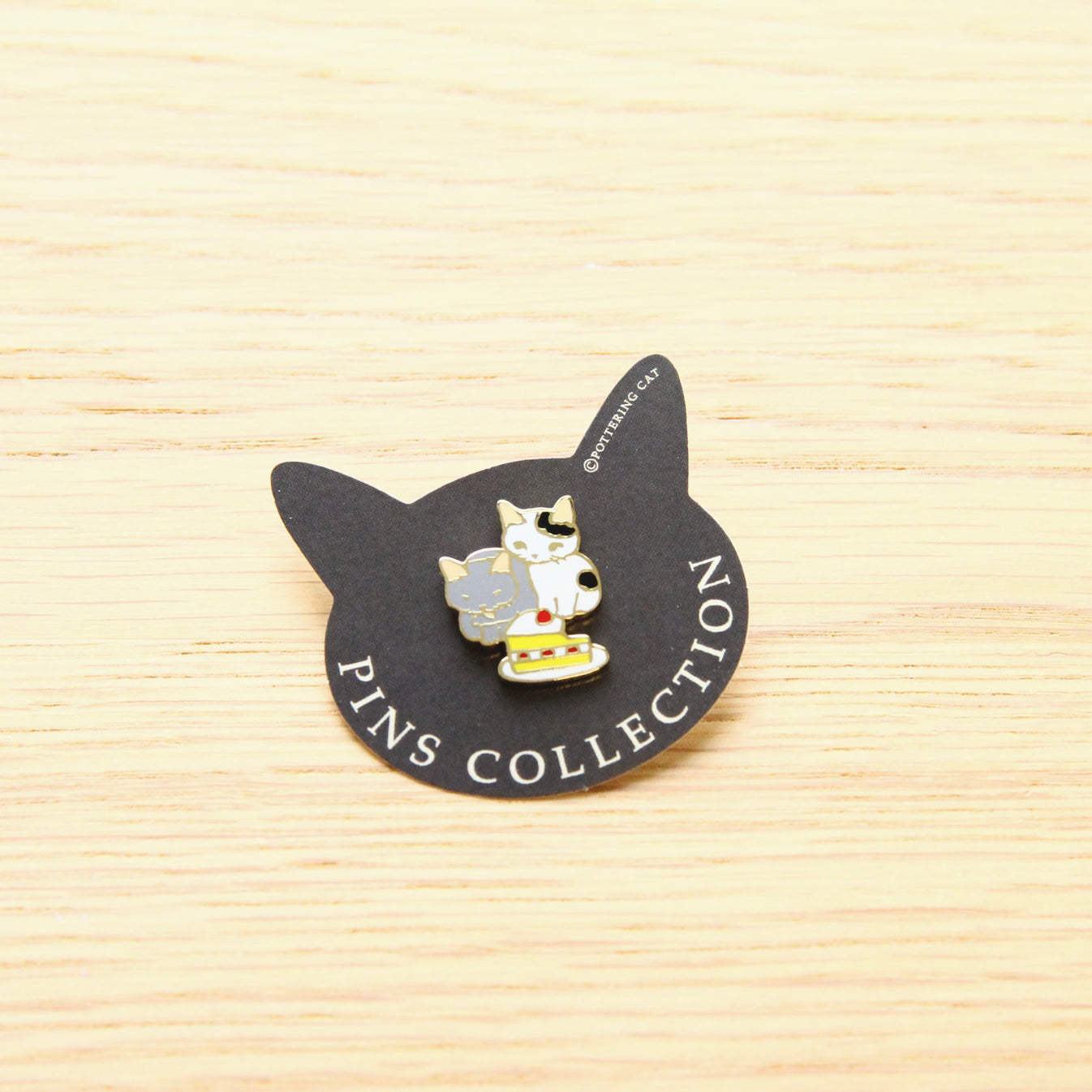 Pottering Cat Enamel Pin - Cake – Pinky Elephant