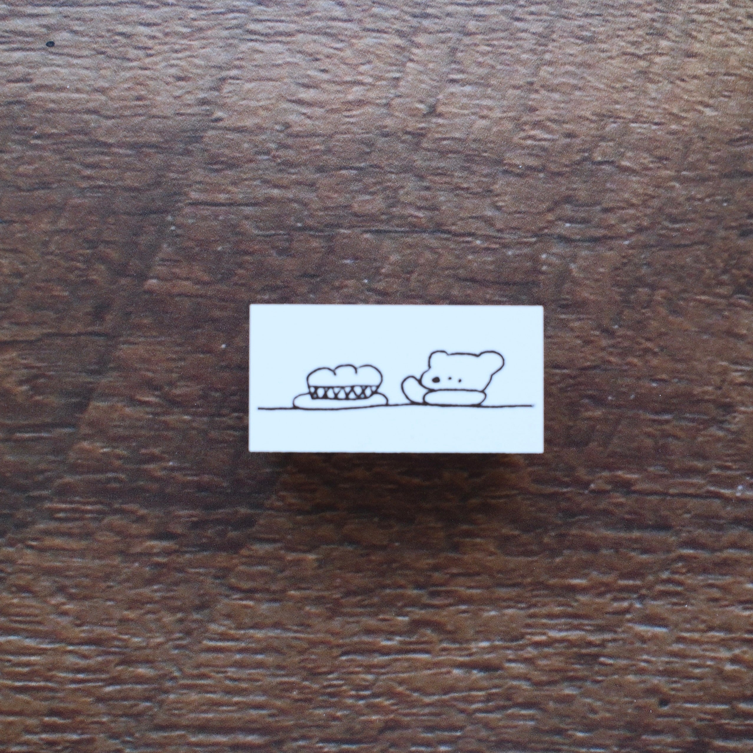 ranmyu Rubber Stamp - Kuma and Bread – Pinky Elephant