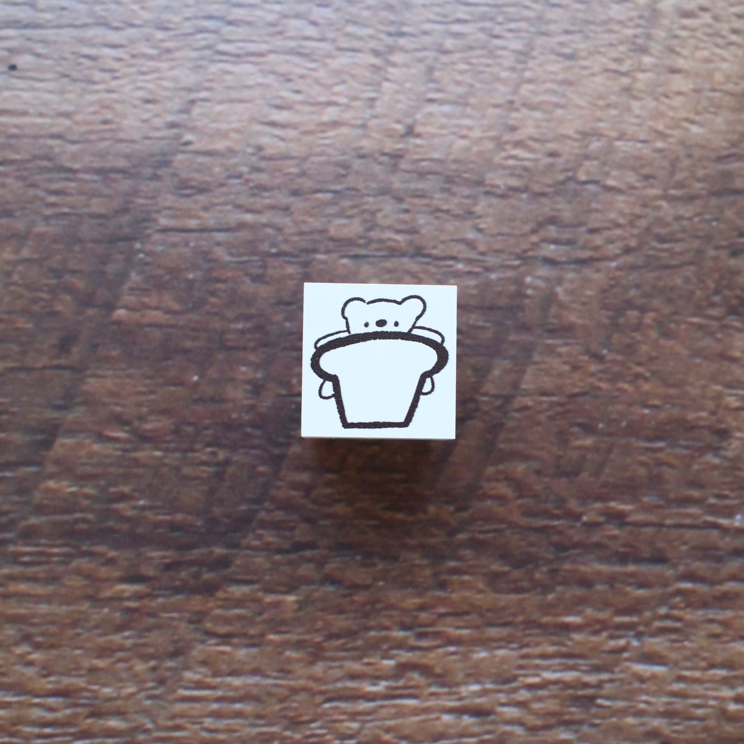 ranmyu Rubber Stamp - Kuma in Toast – Pinky Elephant