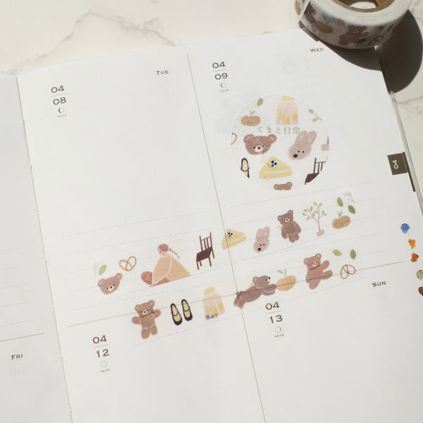 ranmyu Washi Tape - Kuma and Everyday Life – Pinky Elephant