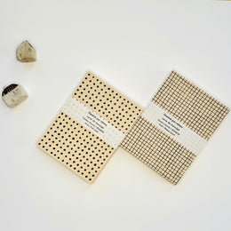 Classiky x mitsou Letterpress Label Card, Grid (Black) – Pinky Elephant