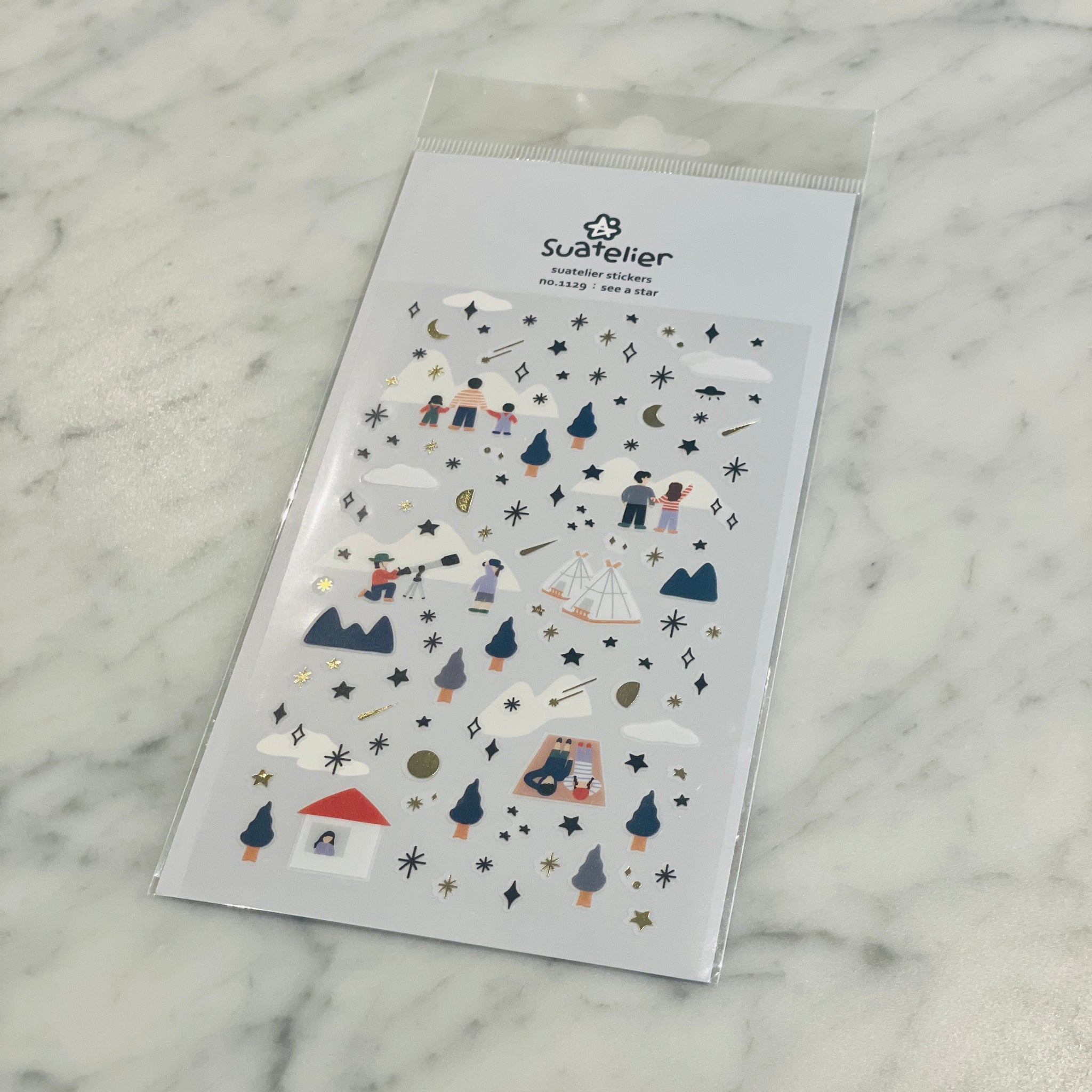 Suatelier Sticker Sheet No.1129, see a star – Pinky Elephant